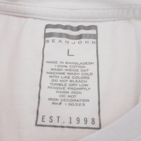 Sean John | Shirts | Sean John Mens Size L Tshirt Short Sleeve White ...
